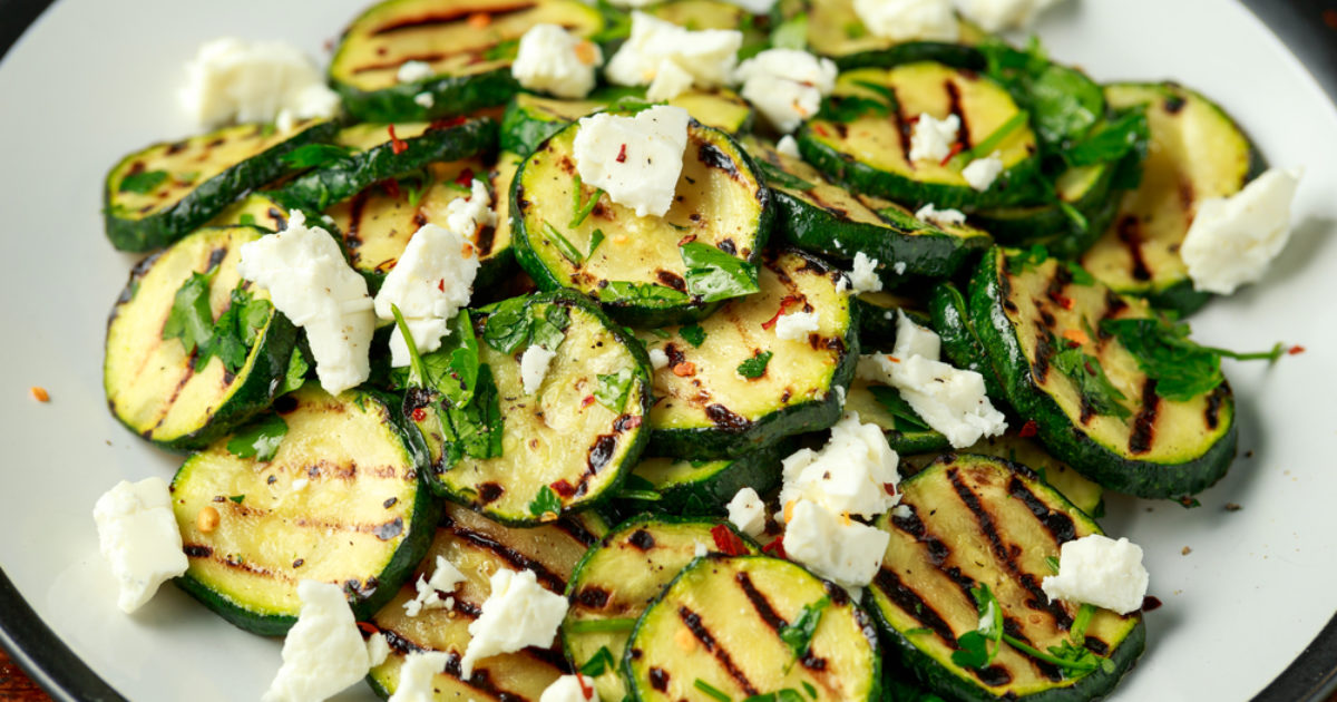 Griddled Courgette with Feta | Groobarb's Wild Farm