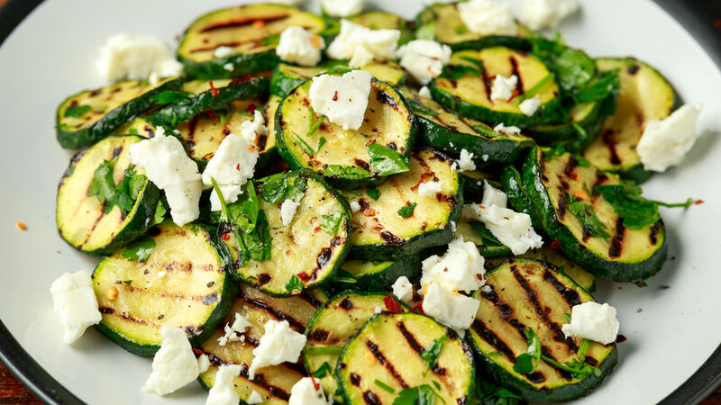 Griddled Courgette with Feta | Groobarb's Wild Farm