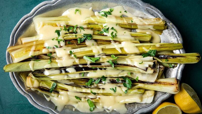 Poached Leeks & Hollandaise Sauce with a Rosemary & Garlic Crumb ...